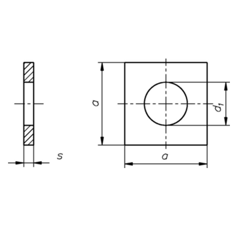 Vierkantscheiben DIN 436 galv. verzinkt